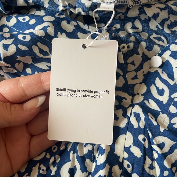 Amazon | Dresses | Blue And White Pattern Dress Size 4x | Poshmark